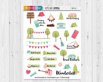 Camping stickers | Etsy