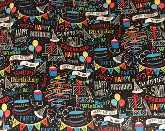 Birthday fabric | Etsy