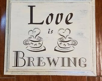 Love is brewing sign | Etsy