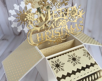 Gold christmas card | Etsy