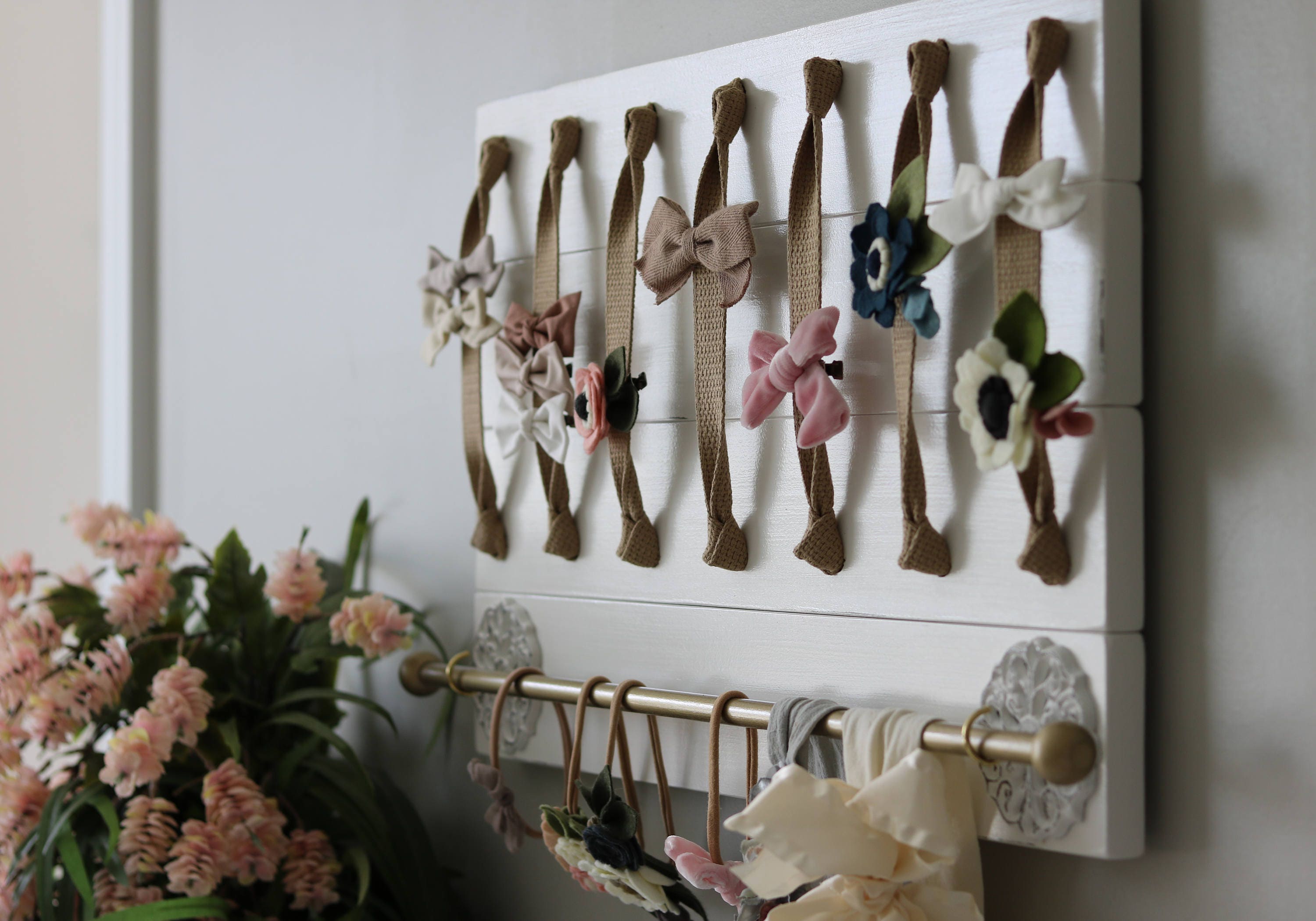 Hair Bow Holder Hair Bow Organizer Headband Holder XL White