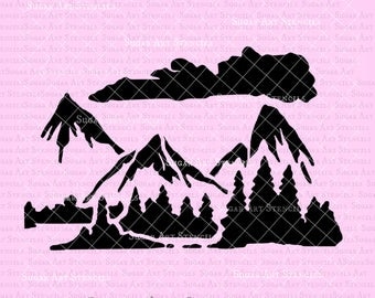 Mountain stencil | Etsy
