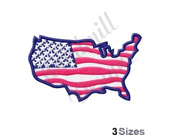 American Flag machine embroidery design