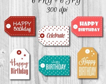 Happy birthday label | Etsy