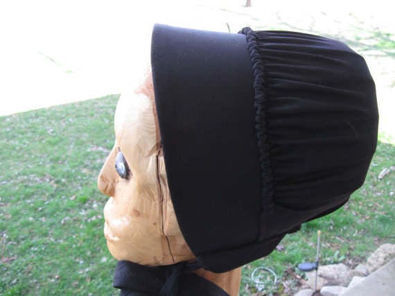 free shipping Handmade Black Mennonite Bonnet Black Amish