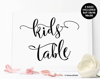 Kids table sign | Etsy