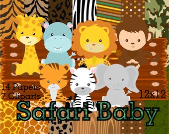 Safari digital paper | Etsy