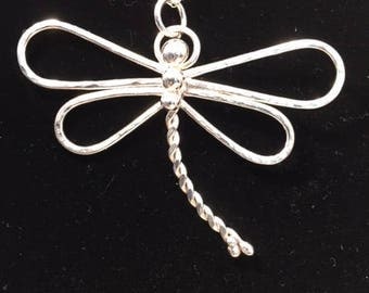 Amazing solid 925 Sterling Silver Dragonfly Pendant