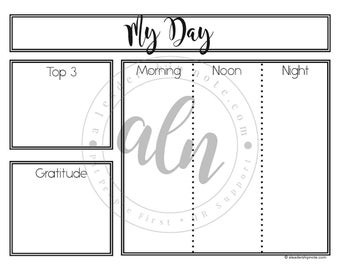 Daily Planner Day Planner Printable day to a page half size