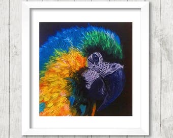 Parrot painting | Etsy