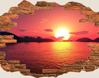 Sunset wall decal | Etsy