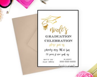graduation party invitations to match school colors.