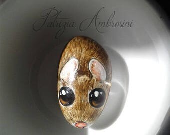 Mouse rock painted | Etsy