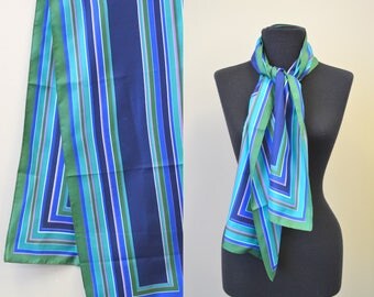 Green striped scarf | Etsy