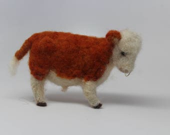 Needle felted cow | Etsy