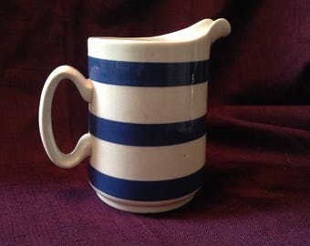 Blue stripe pitcher | Etsy