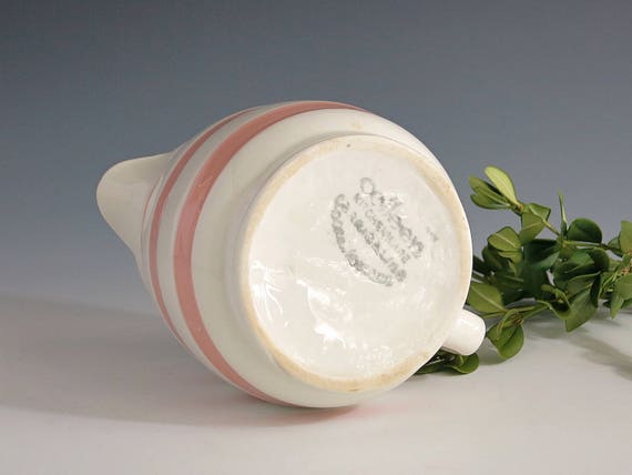 Pink Striped Carrigaline Pottery Creamer Cream Milk Pitcher