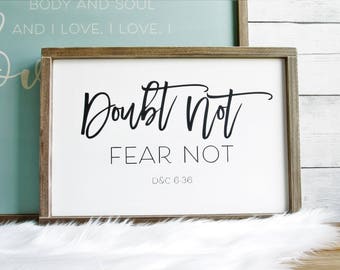 Doubt not fear not | Etsy