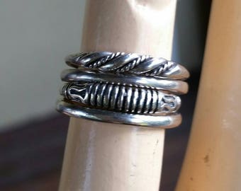 Subtle Wavy Rings in Twisted and Plain. Available in Copper
