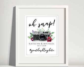 hashtag sign tag your photo sign oh snap sign have fun and