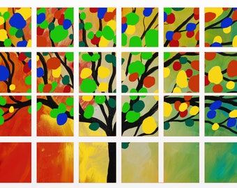 Large tree paintings | Etsy