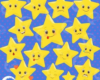Kawaii Star Clipart Cute Stars Clip Art Galaxy Happy Funny