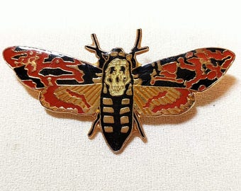 deaths head moth pin brooch