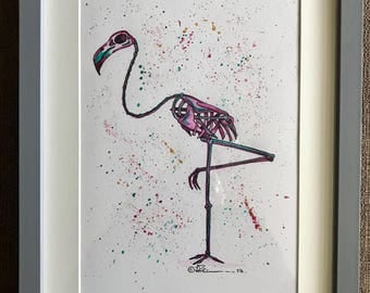 Skeleton flamingo | Etsy