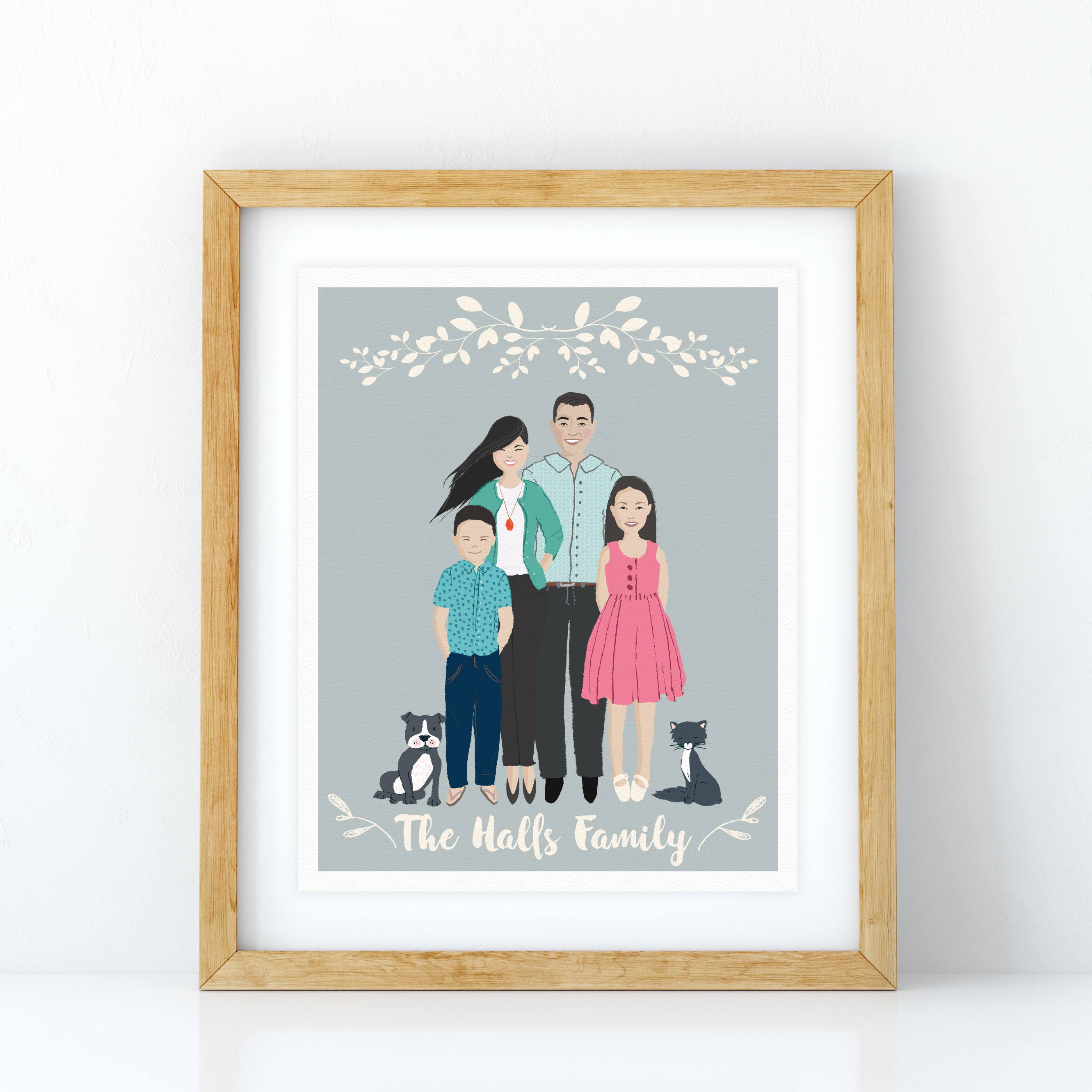 Family Portrait Customized Family Portrait Illustration