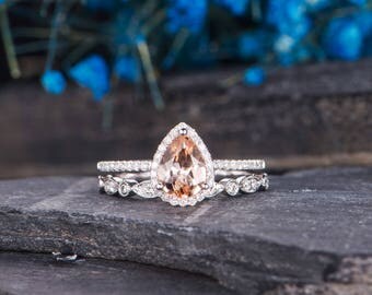 White gold morganite | Etsy