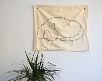 Cat line drawing | Etsy