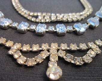 Rhinestone necklace | Etsy