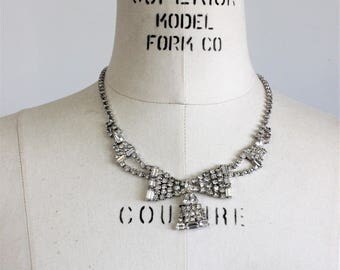 Rhinestone necklace | Etsy