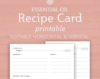 Editable recipe card | Etsy