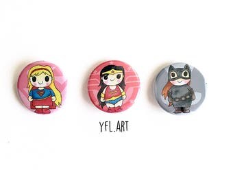 Superhero button | Etsy