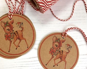 Reindeer gift tags | Etsy