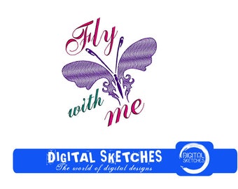 Butterfly Machine Embroidery Design