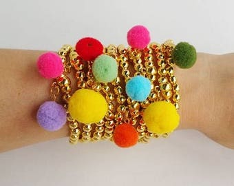 Pom pom jewelry | Etsy