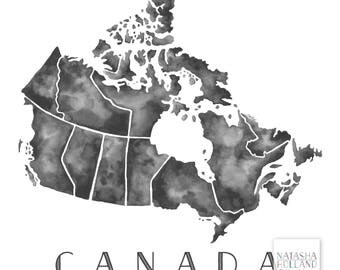 Canada map art | Etsy