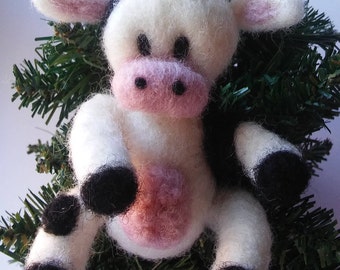 Needle felted cow | Etsy