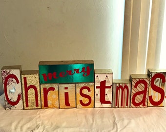 Christmas blocks | Etsy