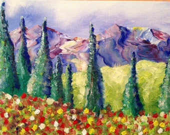 Alpine painting | Etsy