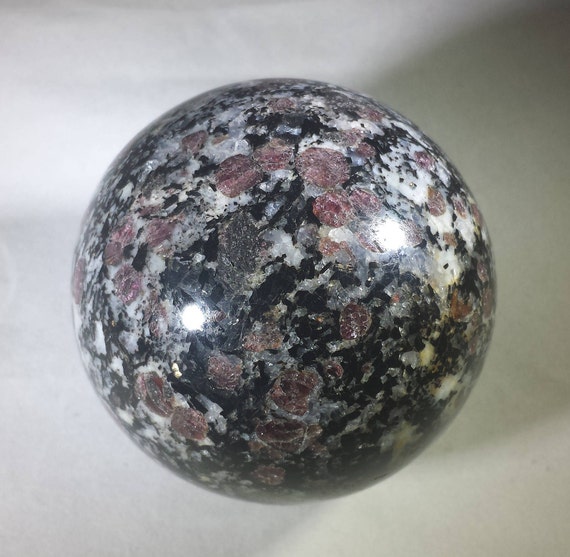 LARGE RUBY In MATRIX Sphere Natural Stone Hand Carved Gemstone