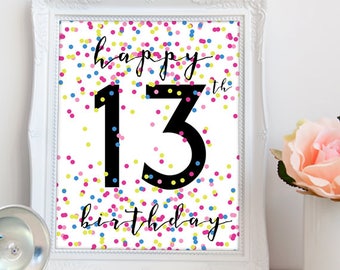 13th birthday | Etsy