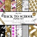 Back to School Digital Paper Set / Digital Scrapbook Paper