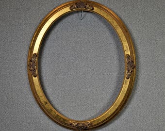 Gold oval frame | Etsy