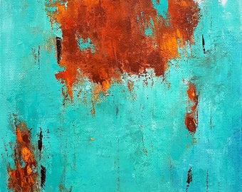 Turquoise painting | Etsy