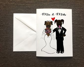 Dog wedding card | Etsy