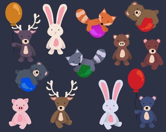 Woodland Tribal Animals Clipart Vol. 2 Set of 19 Vector PNG