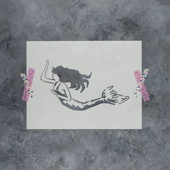 Mermaid Stencil Reusable DIY Craft Stencils of a Mermaid